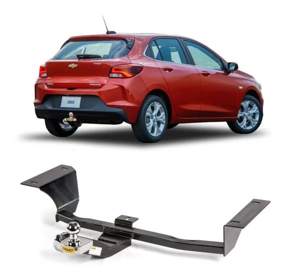 Mult Engate Fixo Para Reboque Onix Hatch 2020 e 2021 Preto e Cromado ...