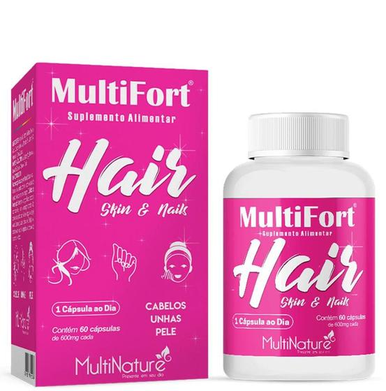 MultiFort Hair, Skin e Nails 60 Cápsulas MultiNature - Multivitamínico ...