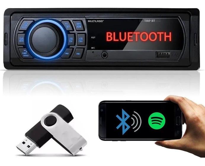Multilaser Som Carro Bluetooth Radio Mp3 Spotify Controle SmartBT iPlug ...
