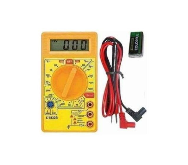 Multímetro digital DT-830 DCV ACV DCA diodo com bateria 9V - MXT ...
