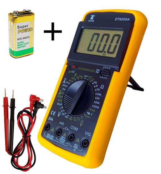 Multímetro Digital DT9205A Profissional +Bateria Capacimetro - TOLVIA ...