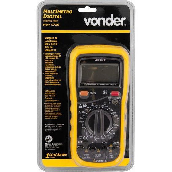 Multimetro Digital Mdv0750 - Vonder - Multímetro - Magazine Luiza