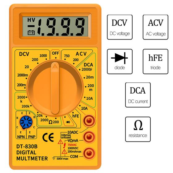 Multímetro Digital Ohmímetro Voltímetro Medidor de Voltagem LCD - It ...