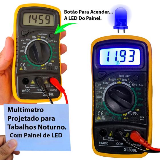 Multímetro Profissional Digital Com Painel De LED XL803L Com ...
