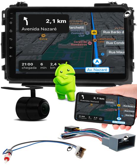 Multimidia 2 Din 9" Polegadas Android HRV 2015 a 2021 2GB + 32GB Android Auto Car Play + Câmera ...
