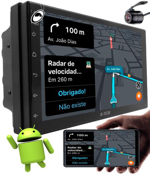 Multimídia 7'' Polegadas H-Tech HT-7225CA Android 2GB + 64GB + Câmera - Central Multimídia para ...