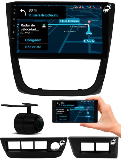 Multimídia 9 Polegadas Gol Saveiro Voyage G5 Android Auto Car Play + Câmera Ré - H-Tech / E-Tech ...