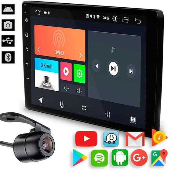 Multimidia Andorid 10 USB Espelhamento IOS Android Câmera de Ré 9 Polegadas - Faaftech - Central ...