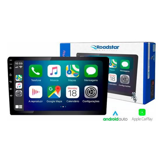 Multimídia Carplay Android Auto MP5 Slim 9 polegadas USB/Rádio/Bluetooth RS908BR - Roadstar ...