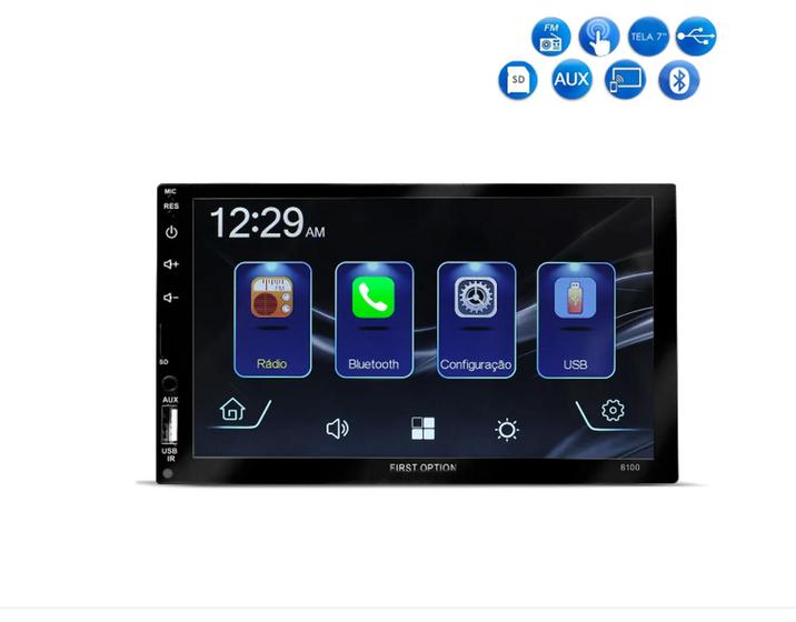 Multimidia Mp10 Mp5 Android Carplay Sd Usb Bluetooth Wifi - First Option - Central Multimídia ...