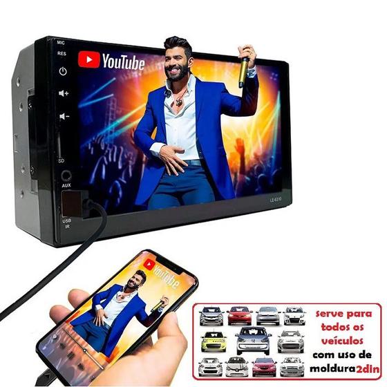 Multimídia MP5 Bluetooth Com Tela de 7 Polegadas Capacitiva, USB, Espelhamento - 12v - CAR MP5 ...