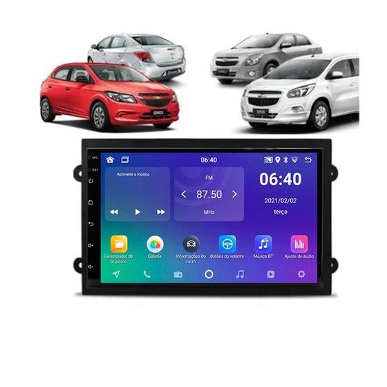 Multimídia Onix e Prisma Joy Tela 7" Quad Core 1GB Android Gps Câmera de ré Sem TV - Adak ...