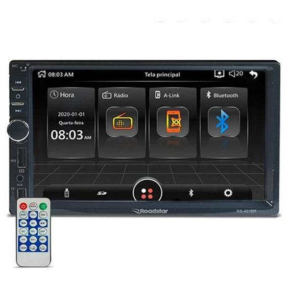 Multimidia roadstar full touch 7'' 1 din mp5/ fm/ usb charger/ bluetooth/ wi-fi/ 4x50w rms ...