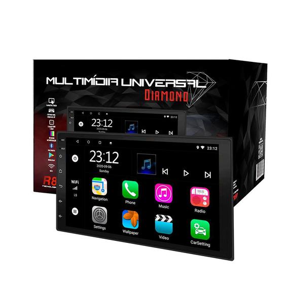 Multimidia Universal 2 Din R8 Diamond Android 10 Tela 7 Polegadas - JR8 - Central Multimídia ...