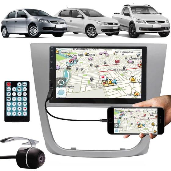 Multimídia Vw Gol Voyage Saveiro G5 2009 à 2013 Espelhamento Bluetooth USB SD Card + Moldura ...