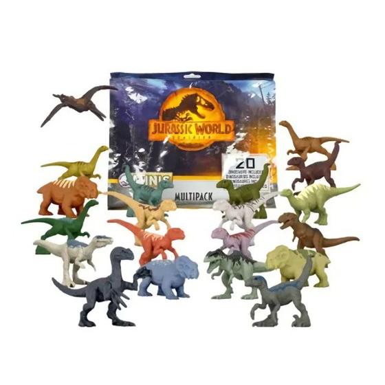 Multipack c/ 20 Mini Dinossauros Jurassic World - Mattel - Bonecos ...