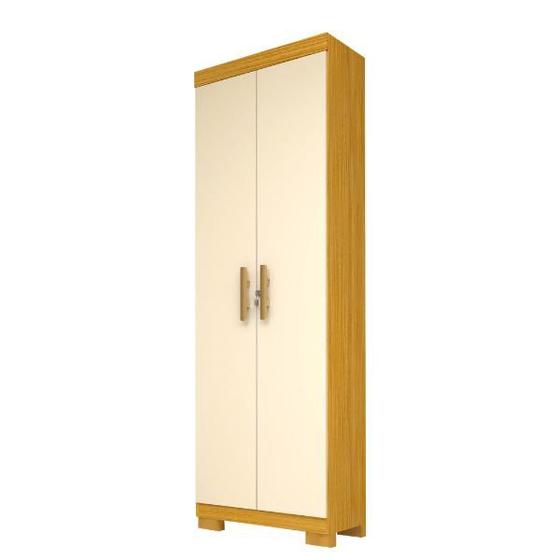 Multiuso Íris 2 Portas 5 Prateleiras Nature/Off White ACP Móveis 100%MDF - Armário Multiuso ...