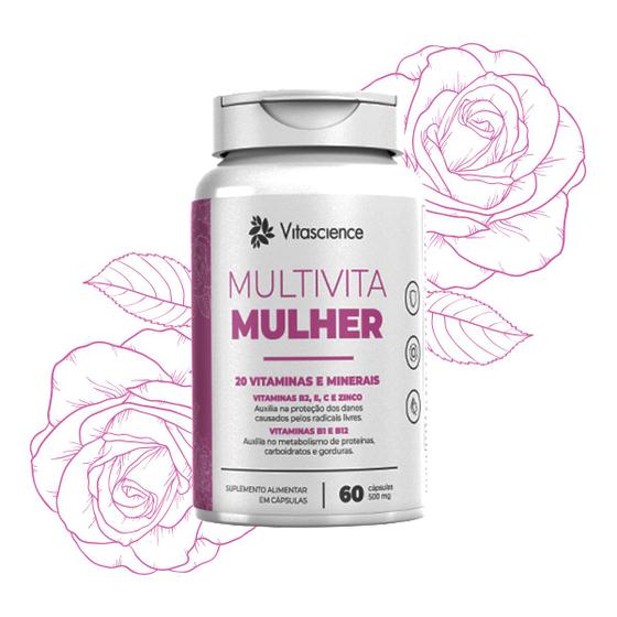 Multivita Women Nutrientes pra Mulher - Vitascience - Multivitamínico ...