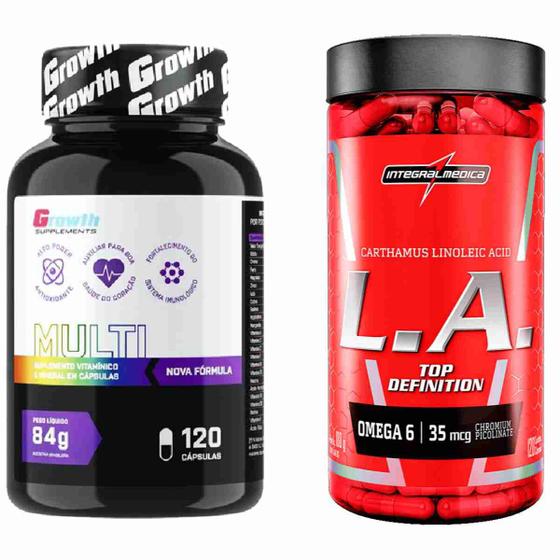 Multivitaminico 120 Caps Growth + La Top 120 Caps IntegralMedica ...