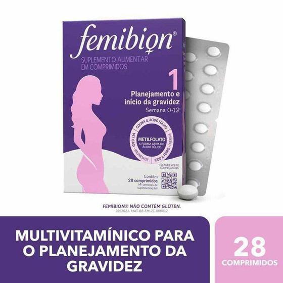 Multivitamínico Femibion 1 Planejamento de Início da Gravidez 28 cpr ...