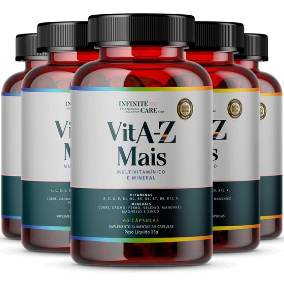 Multivitamínico Vita-z Mais Vitaminas E Minerais Kit 5 Potes - Infinite ...