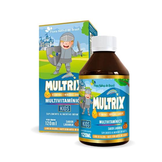 Multivitamínico Vitaminas e Minerais Multrix Kids Sabor Laranja 120ml ...
