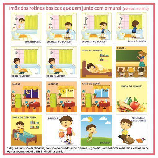 Mural das Rotinas Diárias - com 16 rotinas básicas - BBDU - Painel de ...