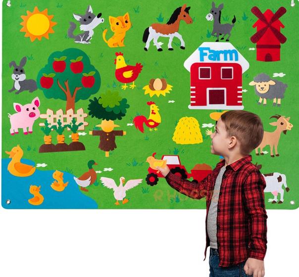 Mural Fazendinha Montessori Educacional Sensorial - mega toys - Livros ...