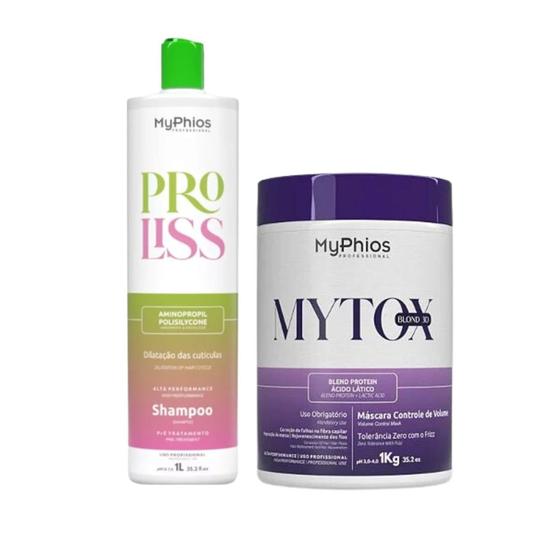 My Phios Mytox Blond Redutor Volume + Pro Liss Shampoo Kit - Cuidados ...