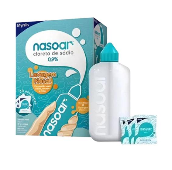 Nasoar Lavagem Nasal - Frasco Lavador + 15 Envelopes - Myralis ...