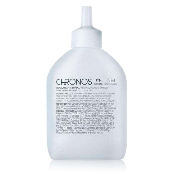 Natura Refil Demaquilante Bifásico Chronos - 150ml - Maquiagem ...