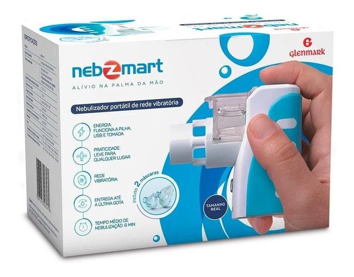 Nebulizador Sem Fio De Rede Glenmark Nebzmart Branco - Para Adultos e ...