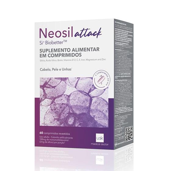 Neosil Attack Cabelo, Pele e Unhas 60 Comprimidos - Nutricosméticos ...