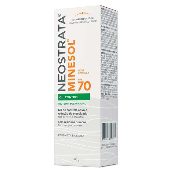 Neostrata Minesol Oil Control Protetor Solar Facial FPS 70 - 40g ...
