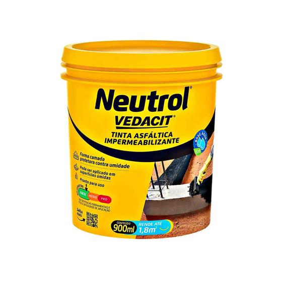 Neutrol Acqua Emulsão Asfaltica Impermeabilizante 900ml Vedacit - Otto ...