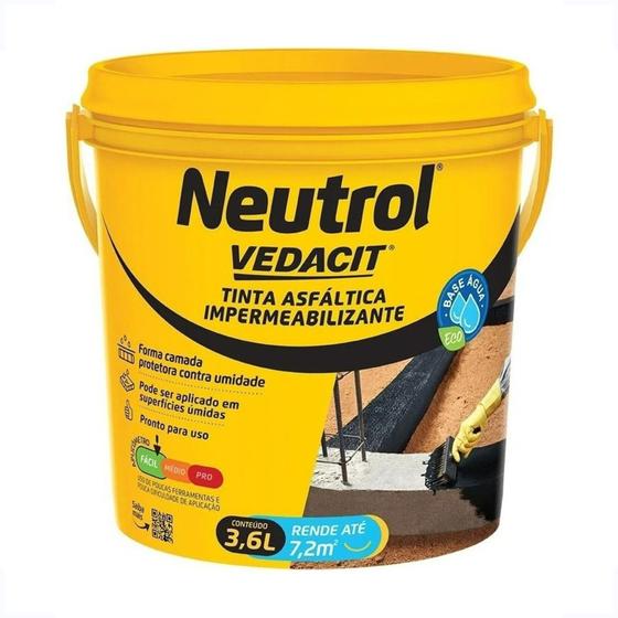 Neutrol Acqua Vedacit 3,6l Fundação Contenção Concreto ...