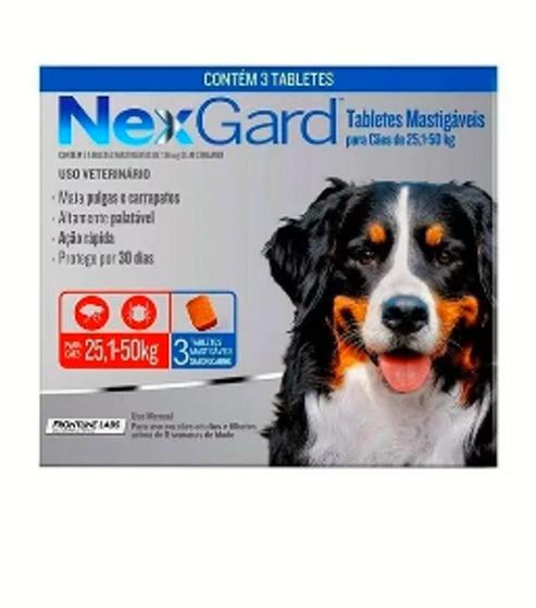 NexGard Cachorro 3 Doses 25 kg à 50 kg 3 Comprimidos - Antipulga e ...