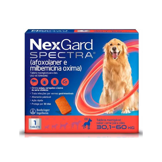 Nexgard Spectra Cães 30 a 60 kg 1 Comprimido Antipulgas Carrapatos e ... Nexgard Spectra Cães 30 a 60 kg 1 Comprimido Antipulgas Carrapatos e ...