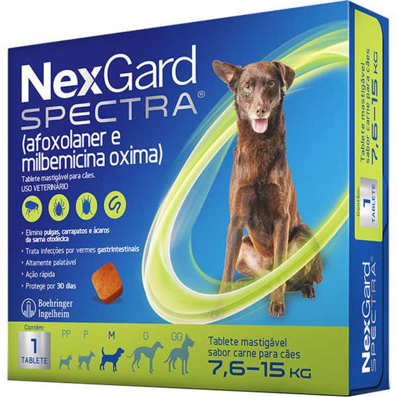 NexGard Spectra para Cães de 7,6 a 15 Kg - 1 Tablete - Boehringer ...