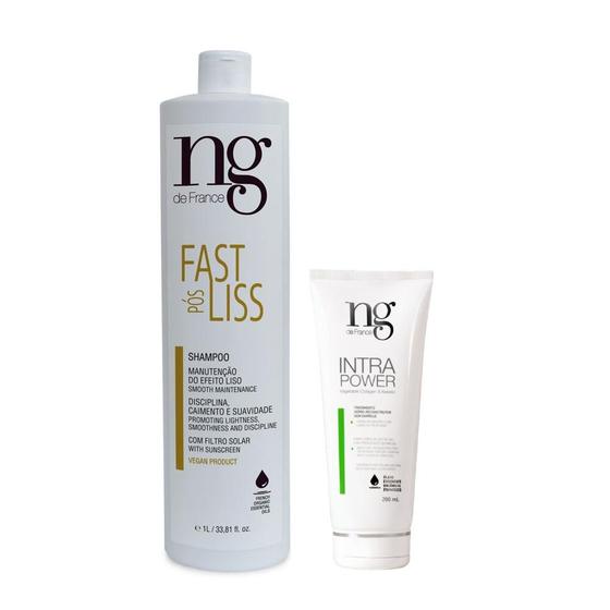 Ng De France Kit Shampoo Pós Fast Liss 1l + Intra Power 200g - Kit de ...