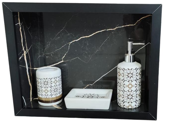 Nicho Banheiro Porcelanato/Cerâmica box 30x50x11 Borda De Alumínio ...