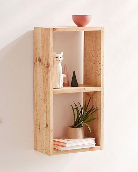 Nicho Duplo em Madeira com Suporte para Fixação - Matarazzo Decor ...