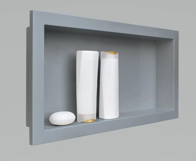 Nicho Para Banheiro E Cozinha Parede Embutir 30x43cm Cinza claro - Soft ...