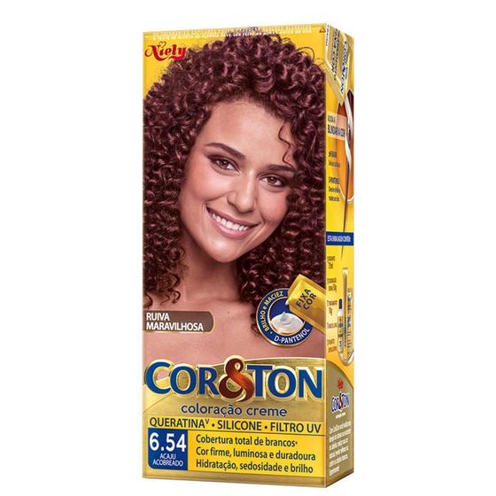 Niely Cor E Ton Coloração 6.54 Acaju Acobreado - Tinta de Cabelo ...