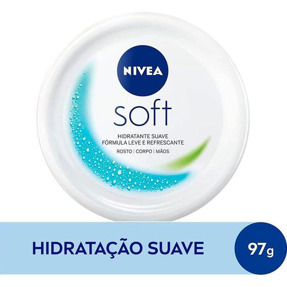 nivea soft creme para rosto corpo mãos com óleo de jojoba com vitamina ...