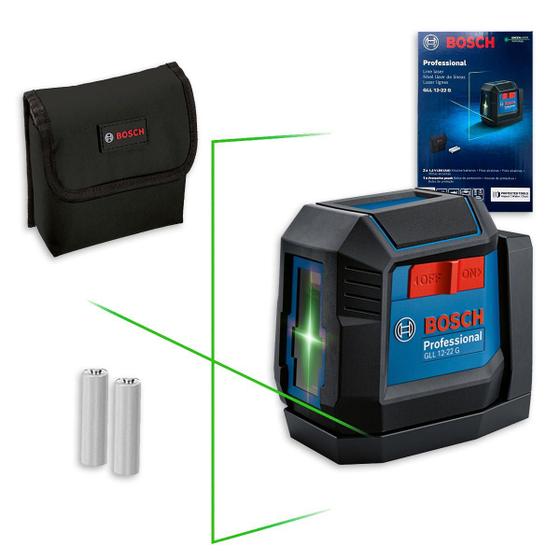 Nível a Laser Linear/Cruzado Bosch GLL 12 22 A Pilha AA 1.5V 12 metros ...