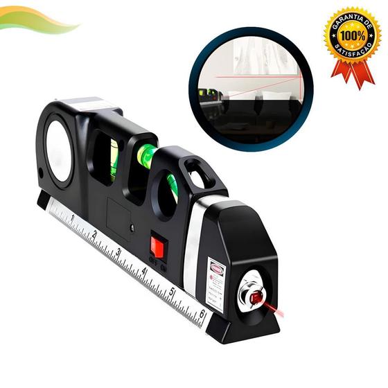 Nível A Laser Nivelador Cruz Com Trena Régua 2,5m 3 Níveis - Exbom ...