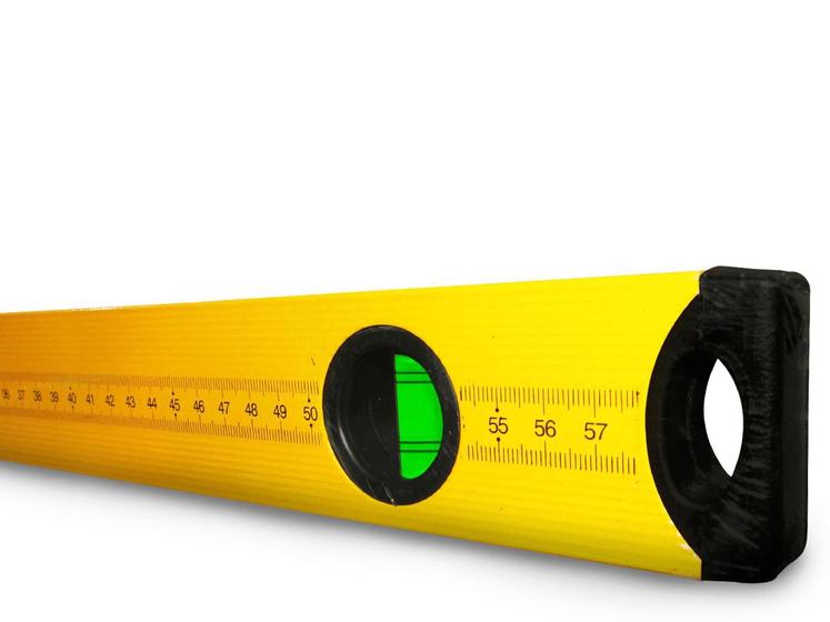 Nível de Alumínio 24 POL 600mm com 3 Bolhas com Régua para Alinhamento ...