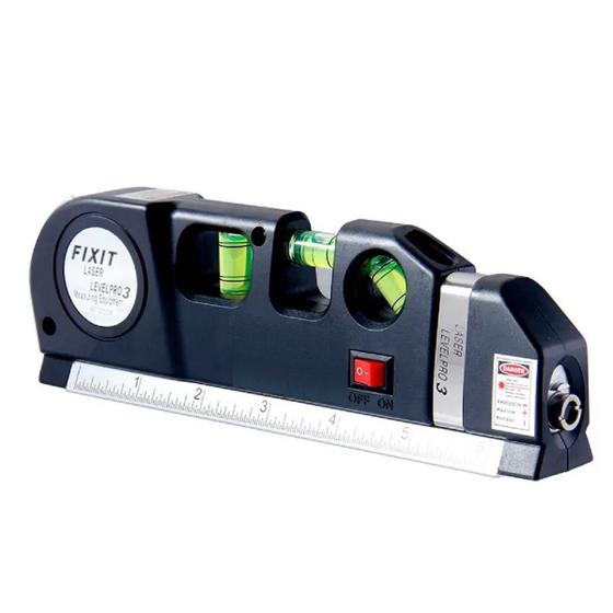 Nível Laser 3 Linhas E Trena Régua Nivelador Profissional - Exbom ...