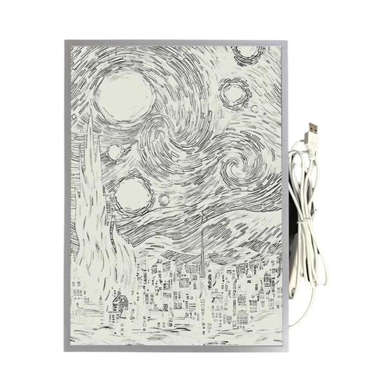 Noite Estrelada LED Night Light Van Gogh Artistic Room Decor Lamp Para ...